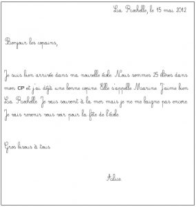 lettre - Classe de primaire